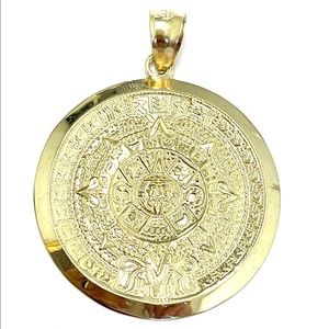 Jewelry | 1kt Gold Aztec Calendar Charm Pendant | Poshmark